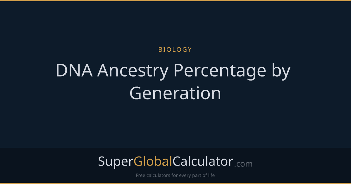 DNA Ancestry Percentage by Generation | Super Global Calculator
