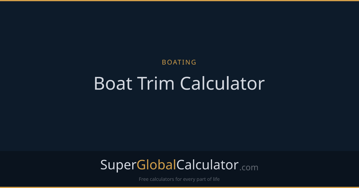 Boat Trim Calculator