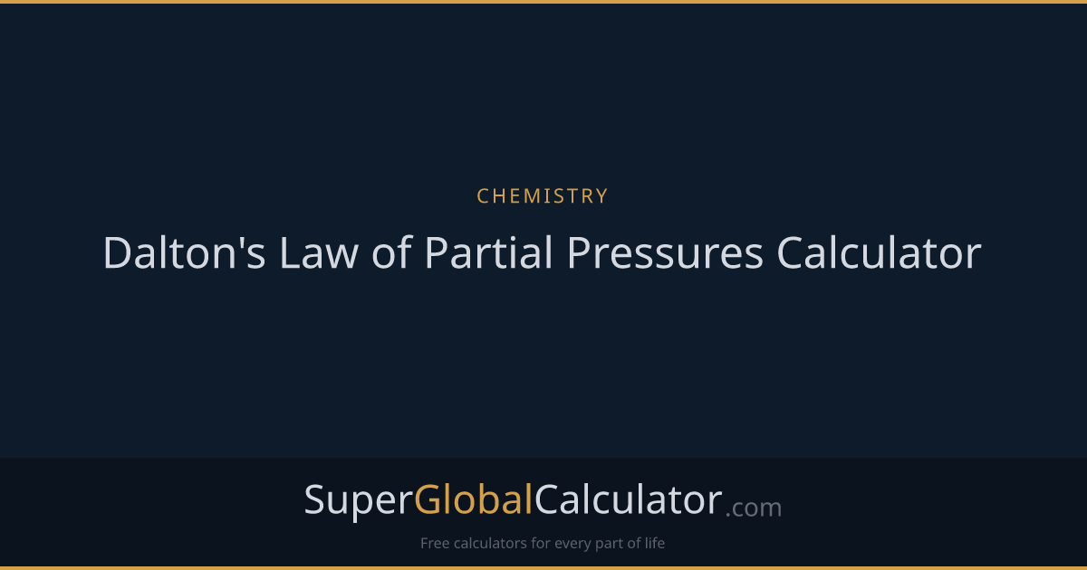 Dalton's Law of Partial Pressures Calculator