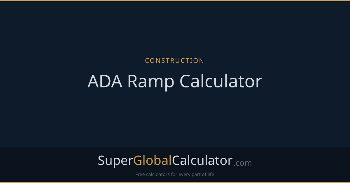 ADA Ramp Calculator