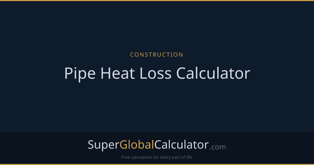 Pipe Heat Loss Calculator