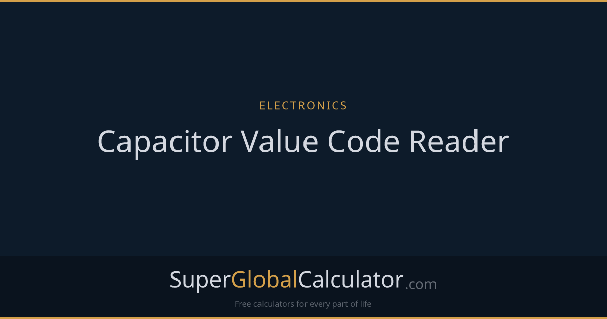 Capacitor Value Code Reader
