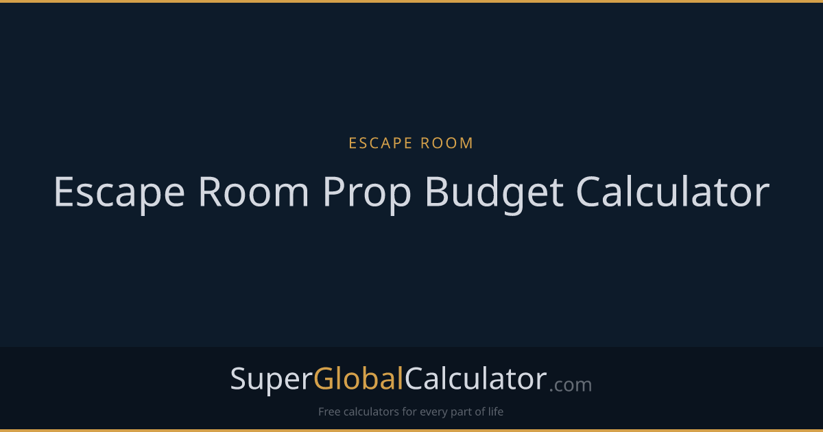 Escape Room Prop Budget Calculator