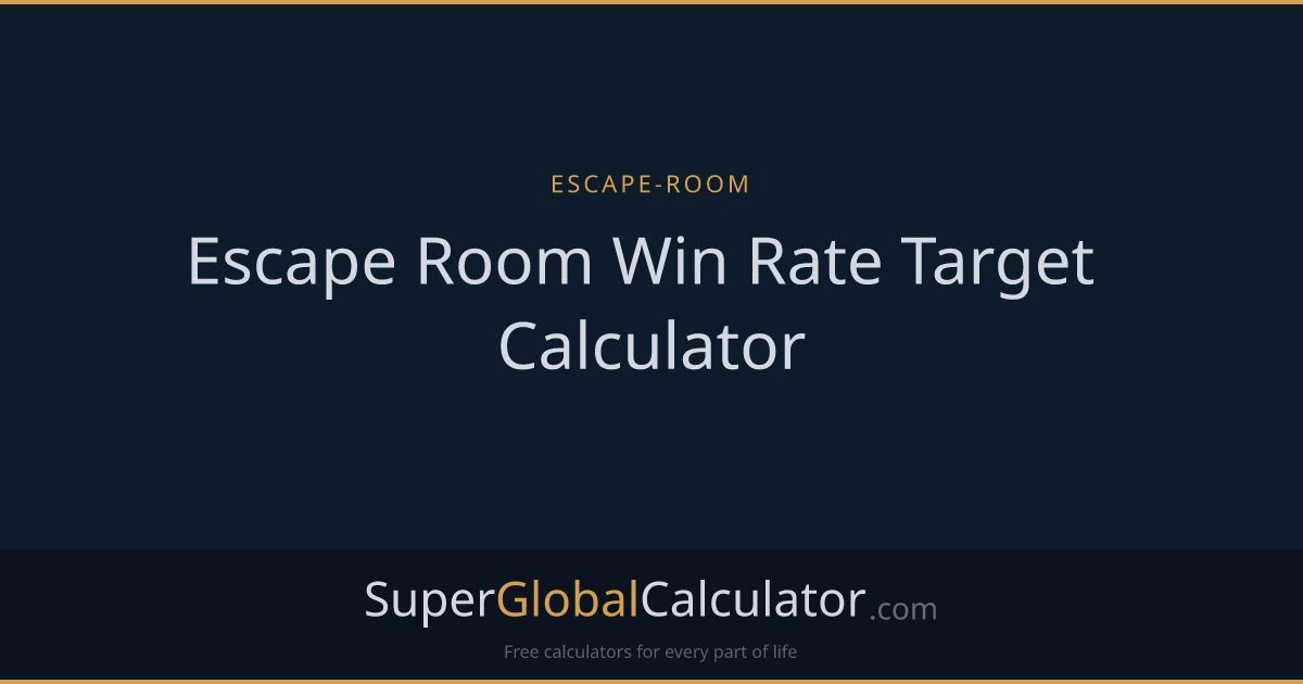Escape Room Win Rate Target Calculator