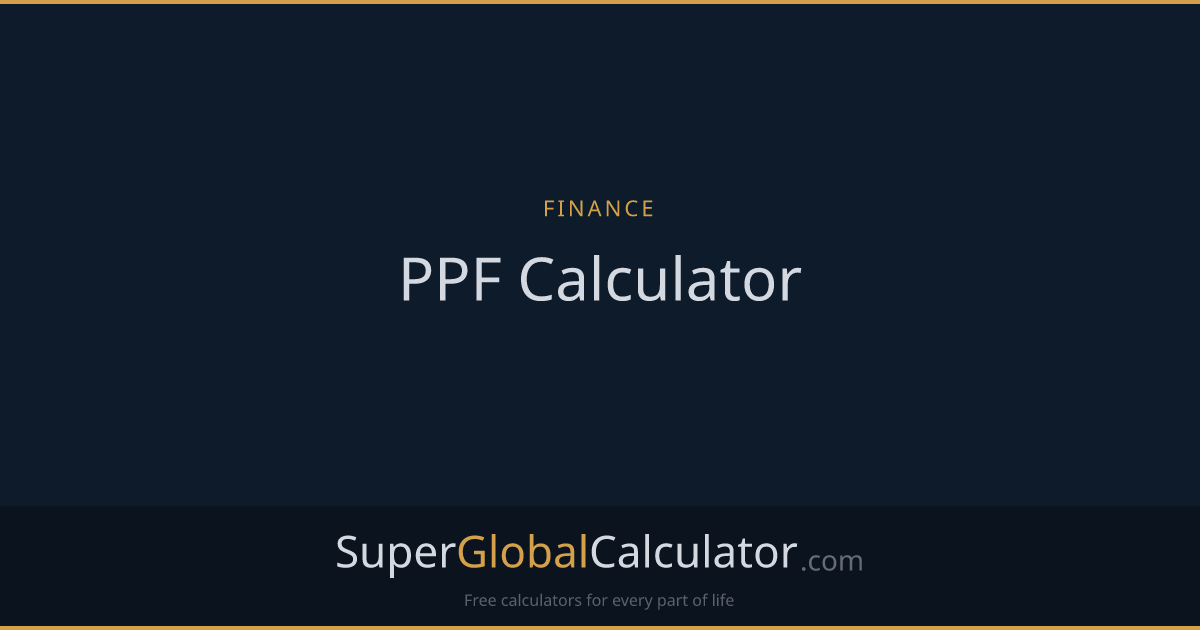 PPF Calculator