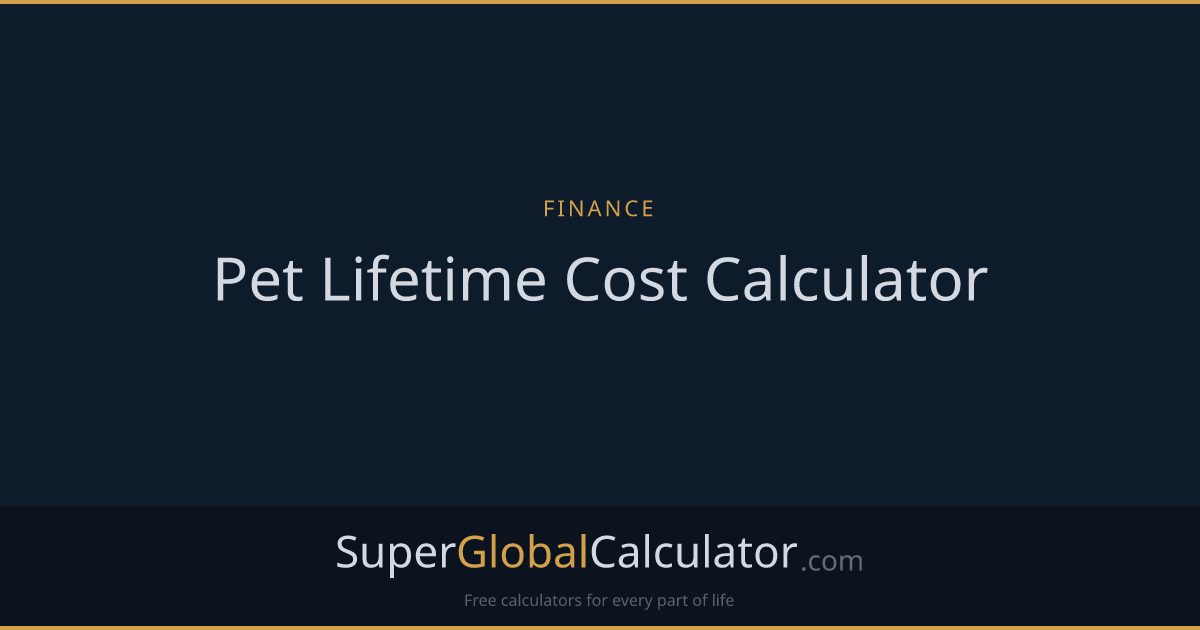 Pet Lifetime Cost Calculator