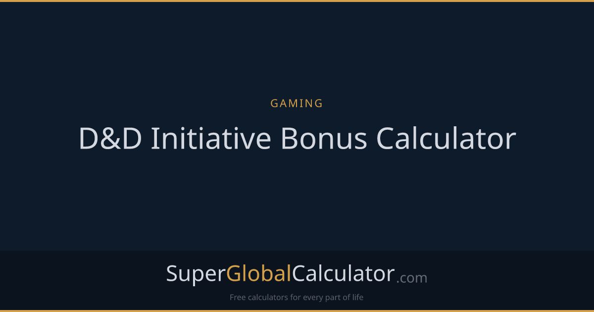 D&D Initiative Bonus Calculator