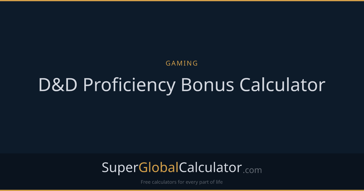 D&D Proficiency Bonus Calculator | Super Global Calculator