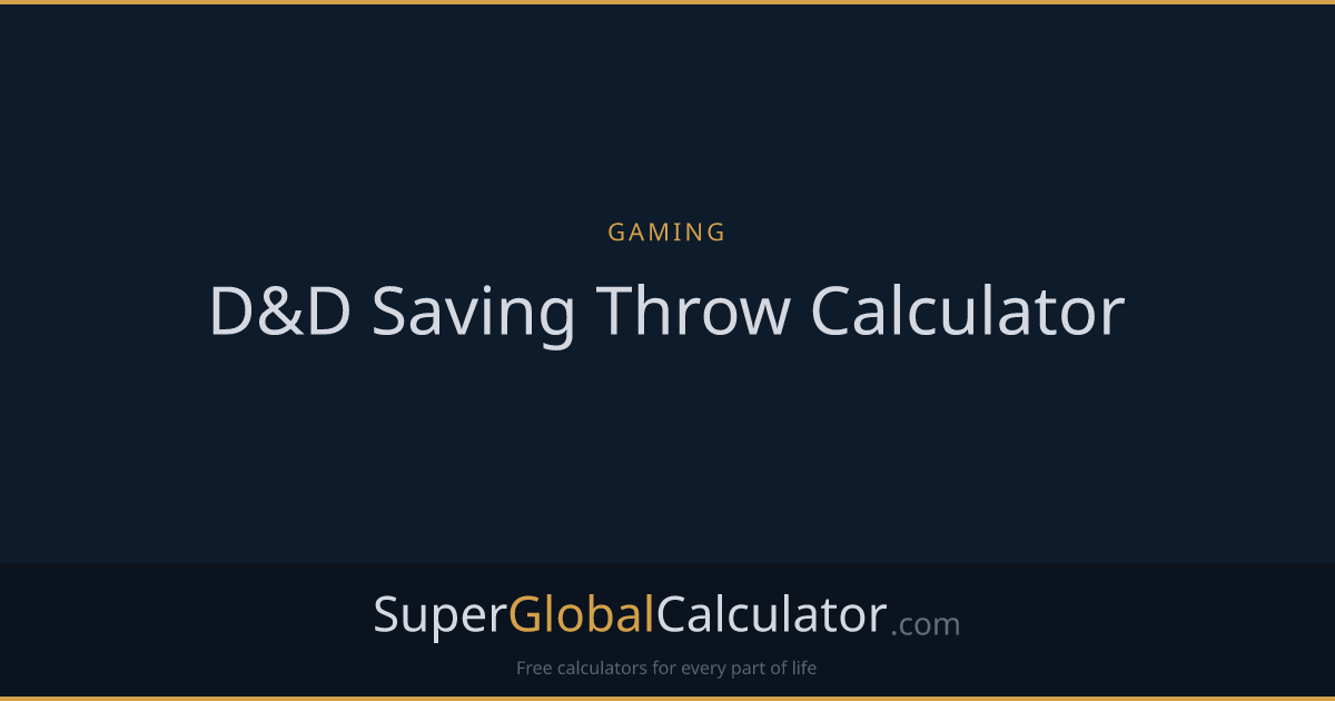 D&D Saving Throw Calculator