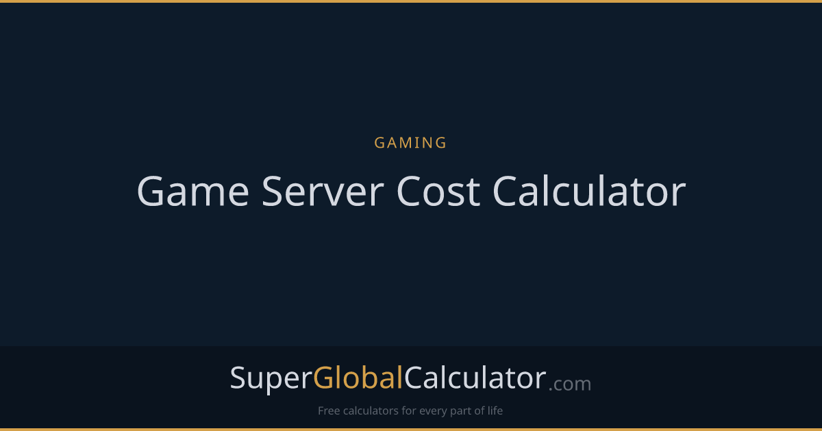 Game Server Cost Calculator