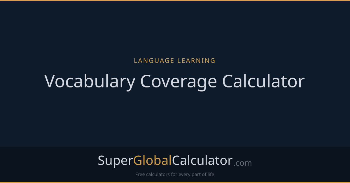 Vocabulary Coverage Calculator