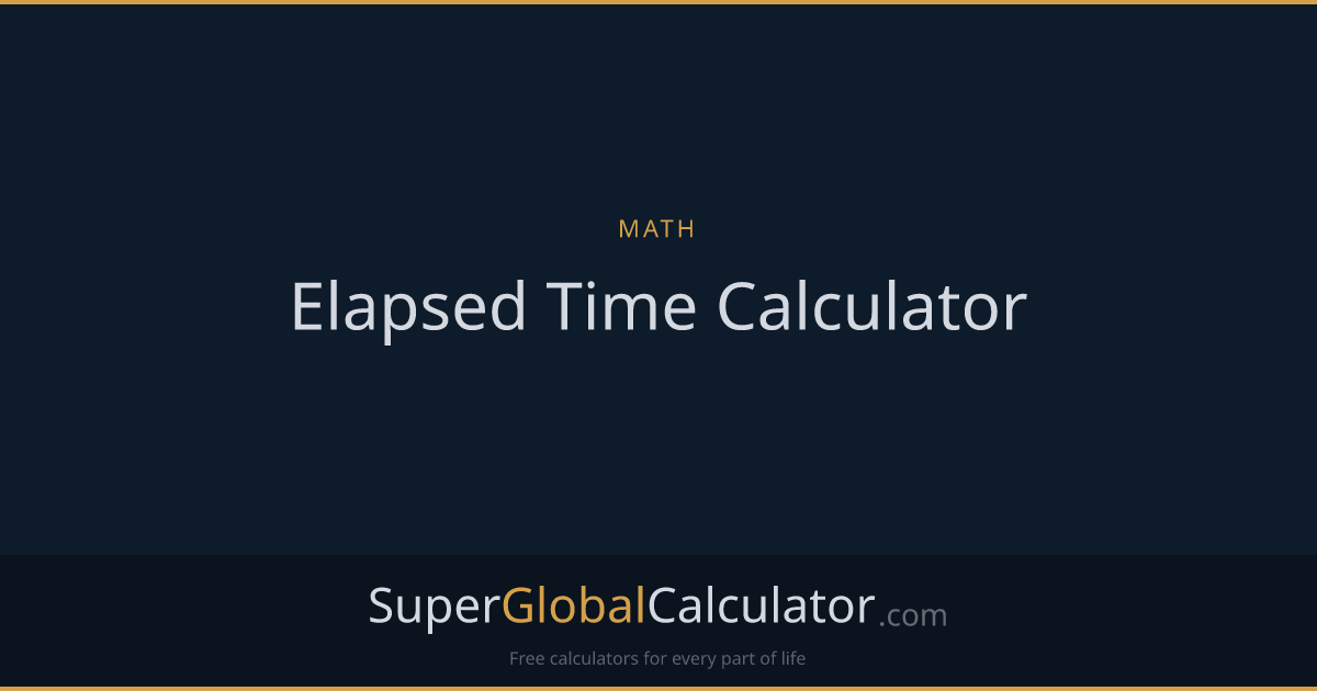 Elapsed Time Calculator
