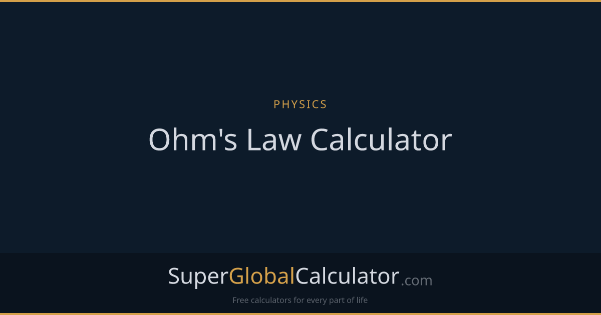 Ohm's Law Calculator