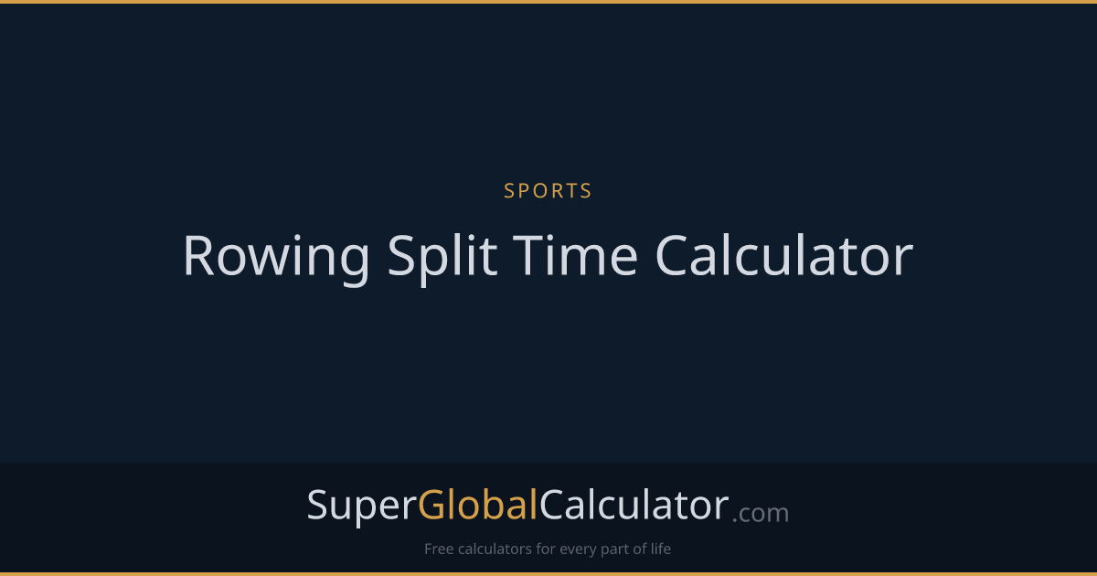 Rowing Split Time Calculator