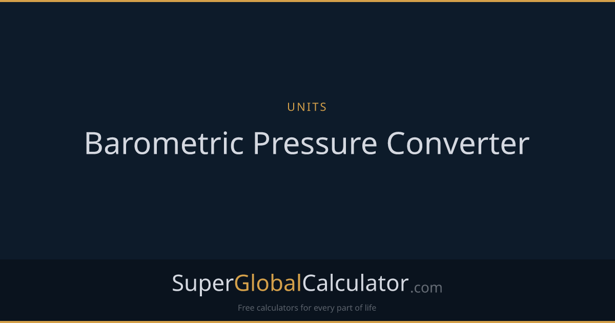 Barometric Pressure Converter