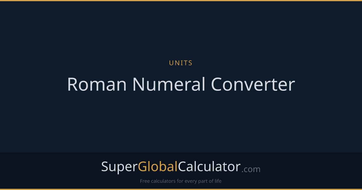 Roman Numeral Converter