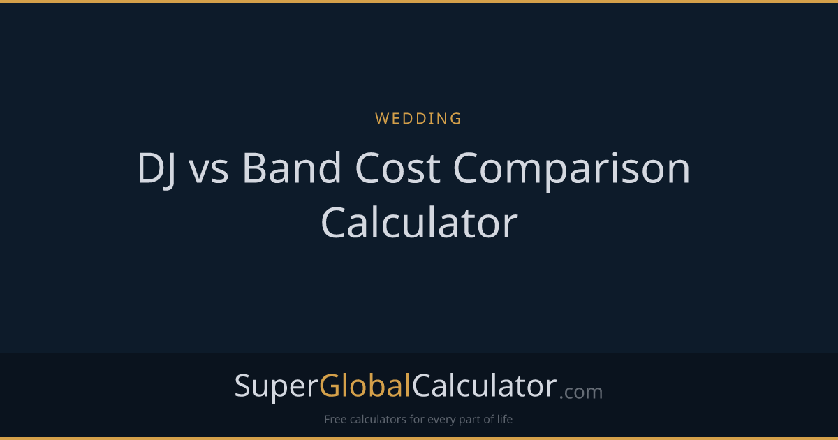 DJ vs Band Cost Comparison Calculator