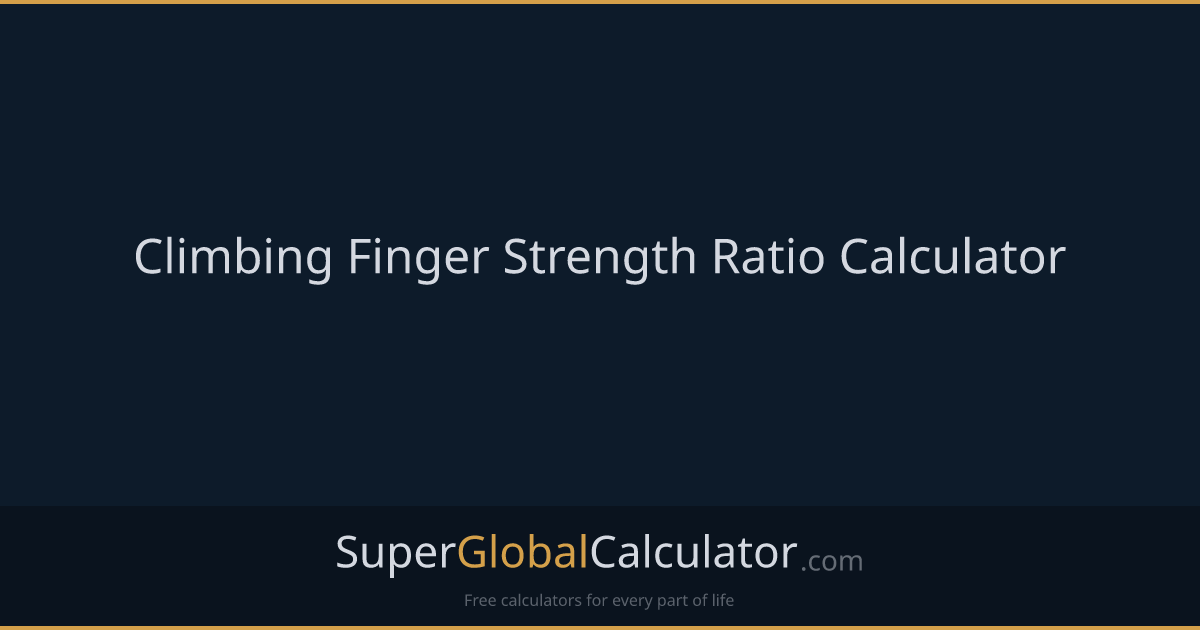 Climbing Finger Strength Ratio Calculator | Super Global Calculator